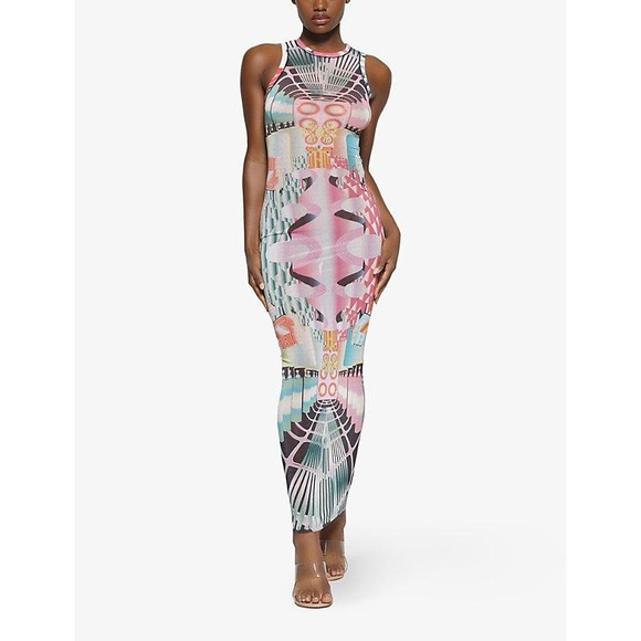 SKIMS | Dresses | Nwt Rare Skimssummer Mesh Tank Dress In Deco Train ...